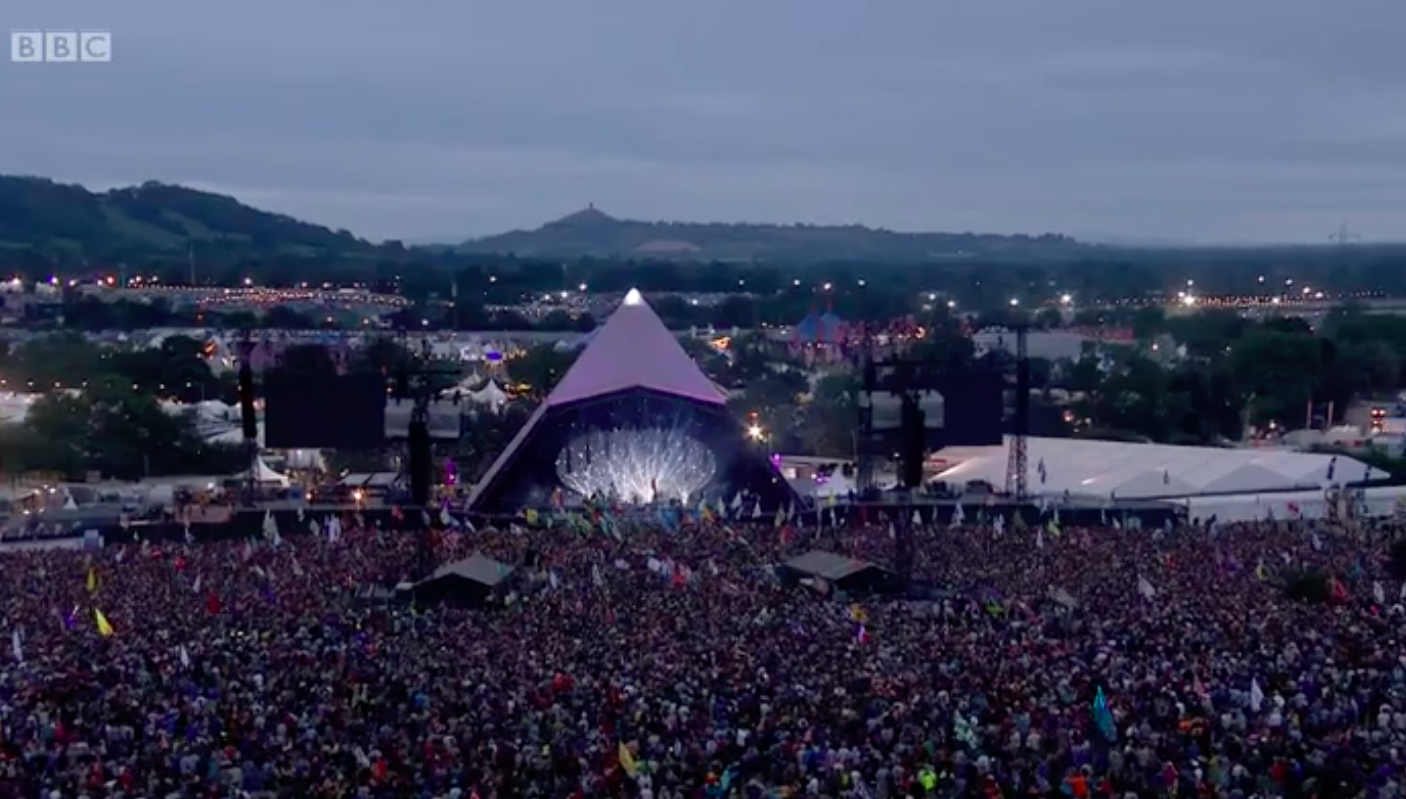 Pyramid stage Radiohead Worthy Farm Glastonbury Headliner